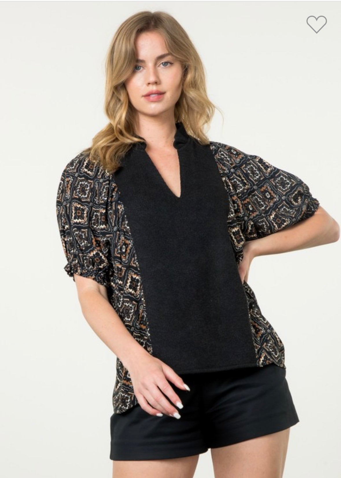 THML Mixed Media Top BLACK | My Site